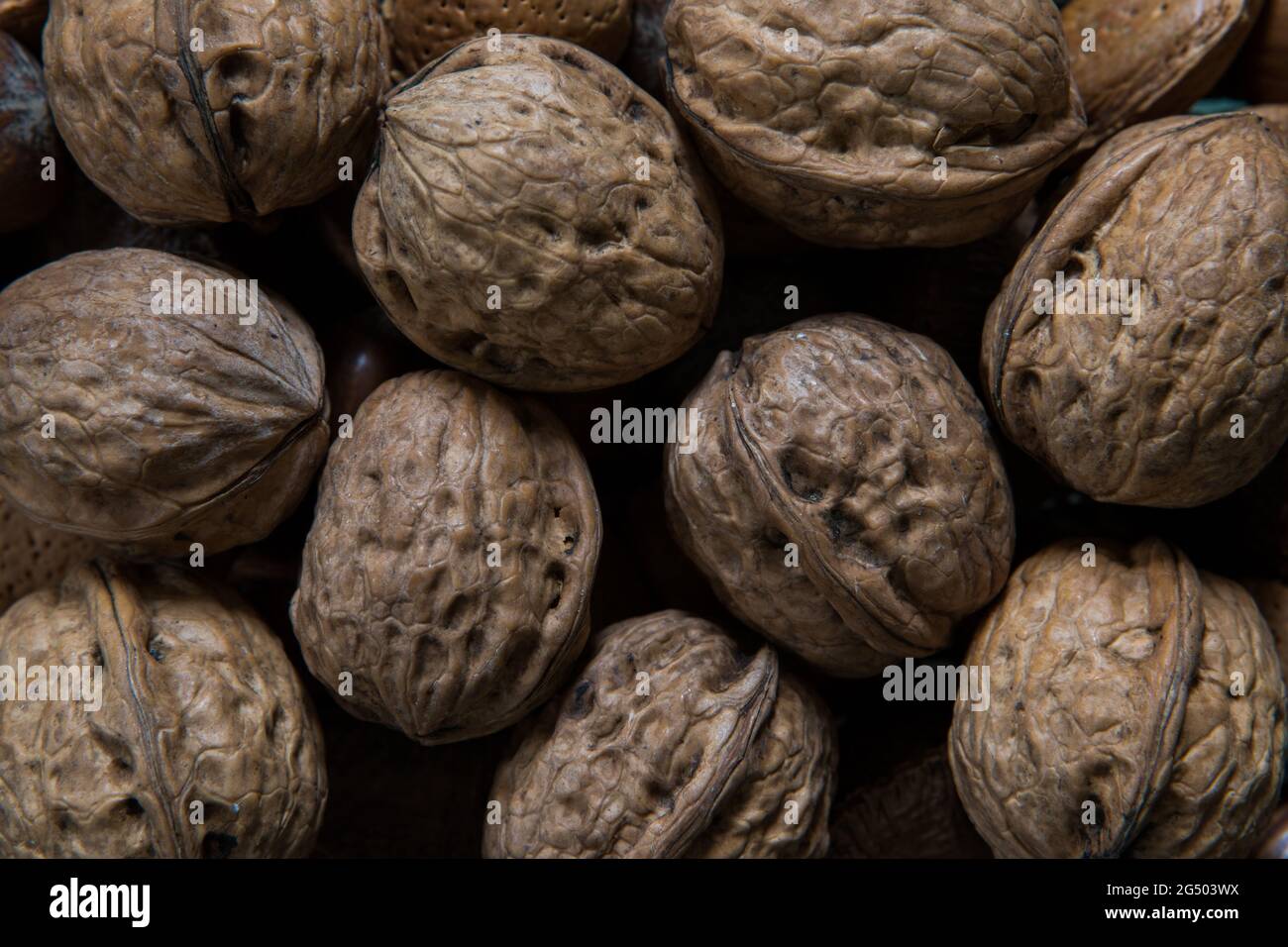 Walnut background in detail. Natural texture Stock Photo - Alamy