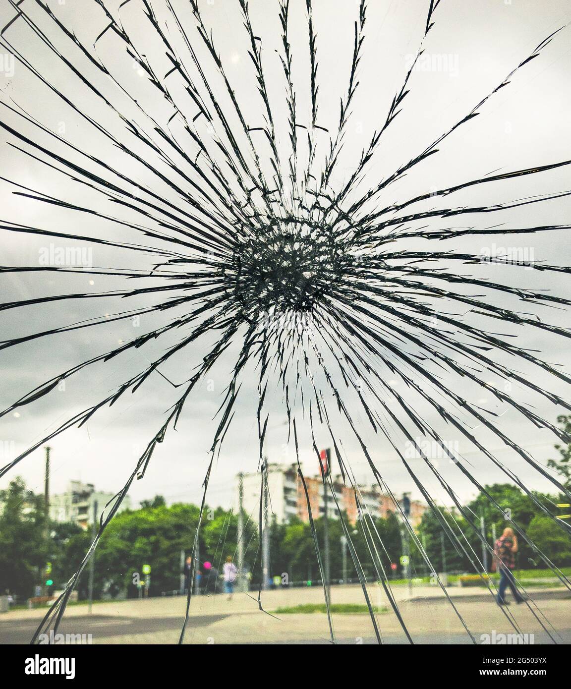 broken facade glass in ghetto Stock Photo - Alamy
