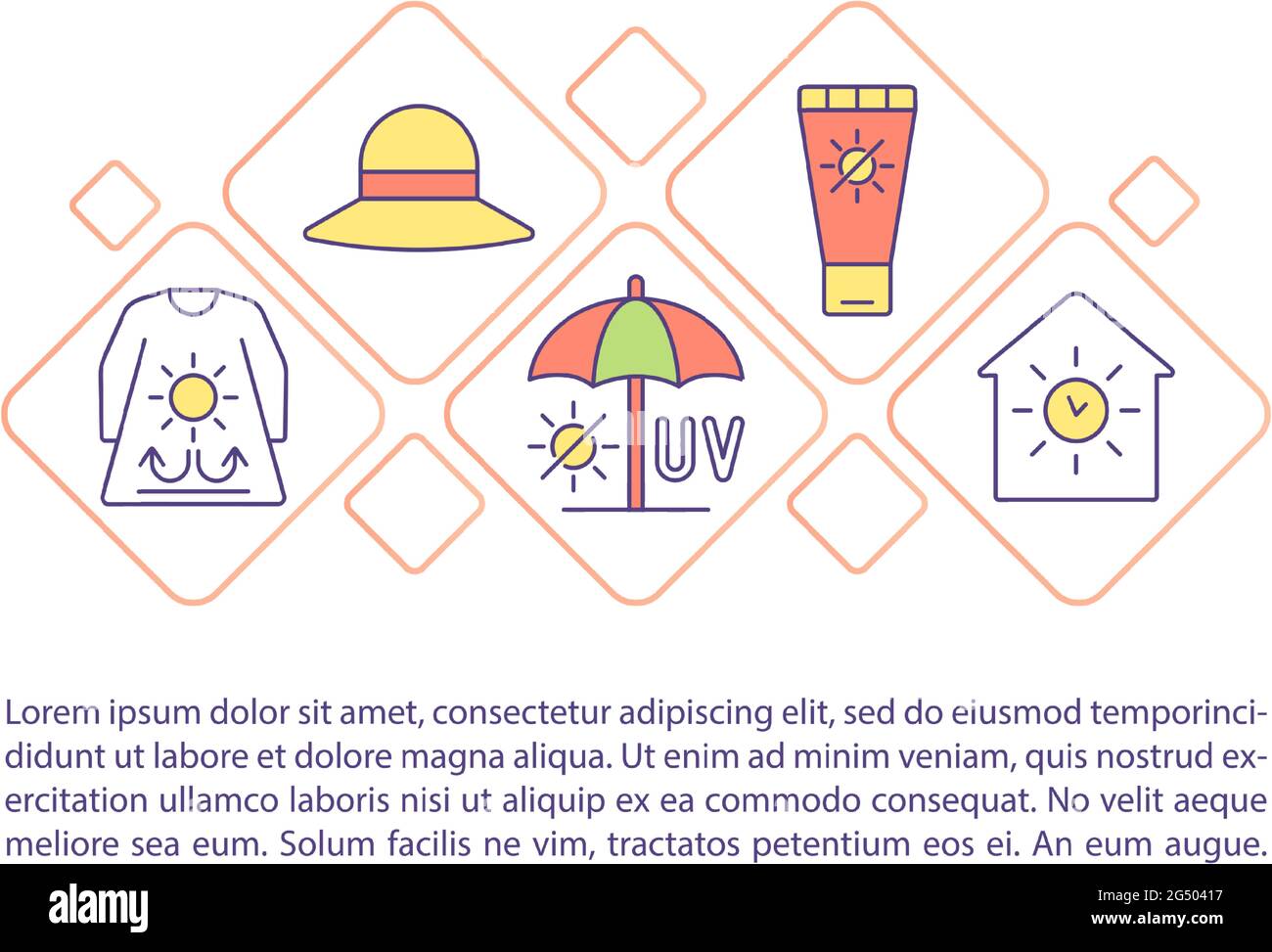Sun safety concept line icons with text Stock Vector Image & Art - Alamy