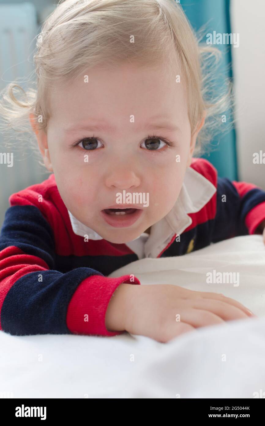 Portrait of a cute little boy crying Stock Photo - Alamy