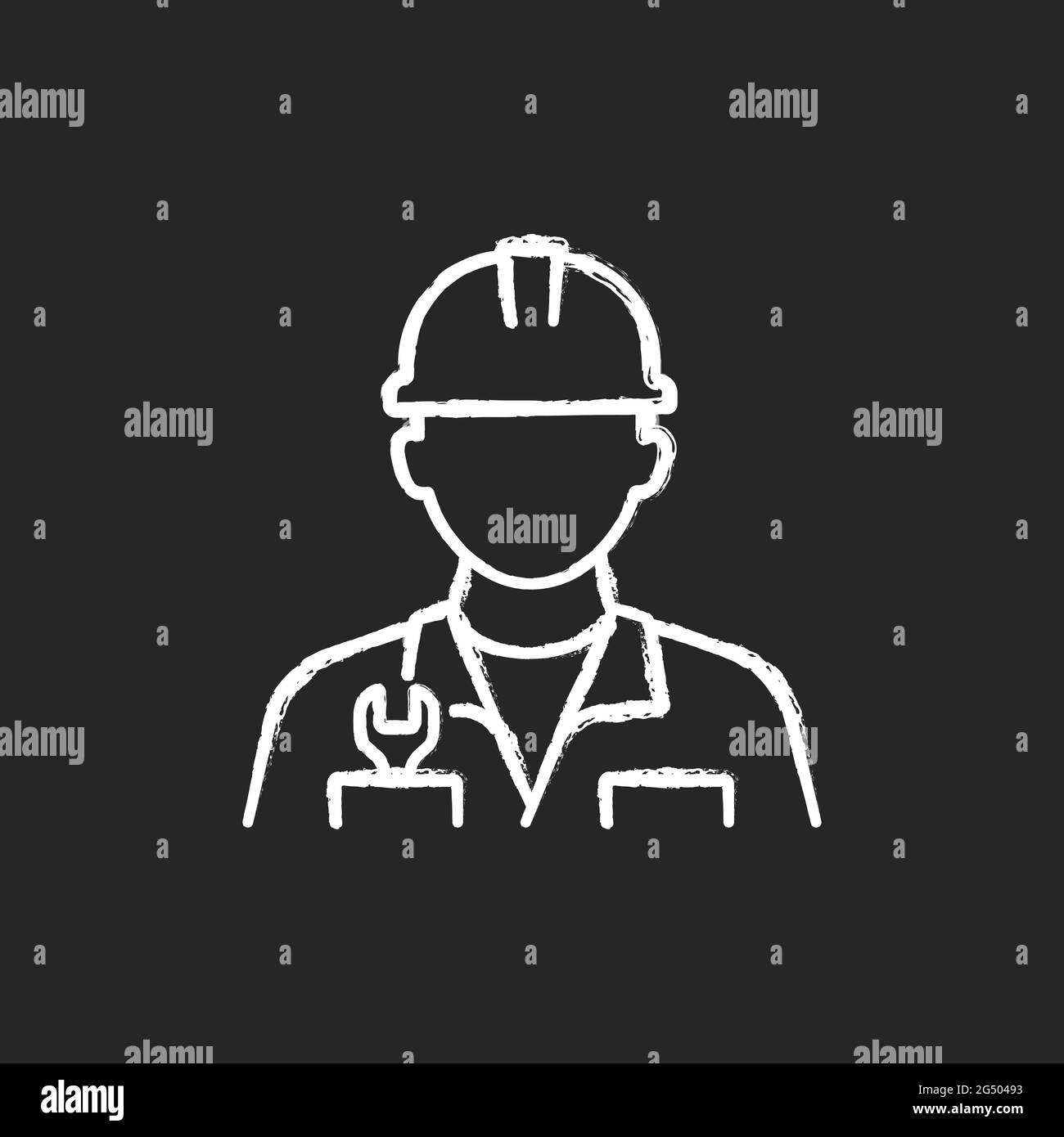 Engineer chalk white icon on dark background Stock Vector Image & Art ...