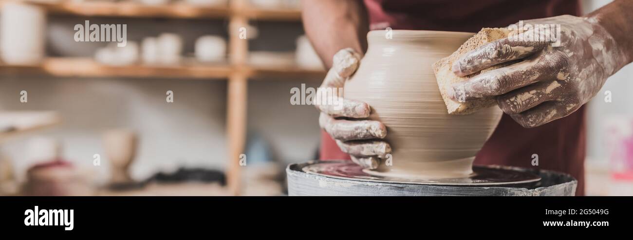 close up view of young african american man holding sponge and making ...