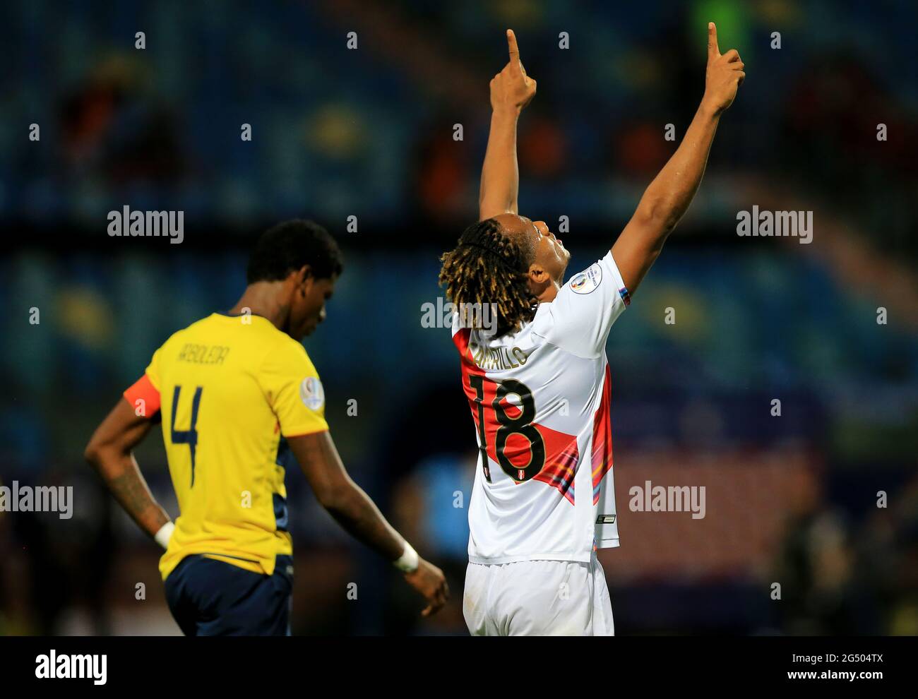 GOIANIA, BRAZIL - JUNE 23: Andre Carrillo of Peru celebrates after ...