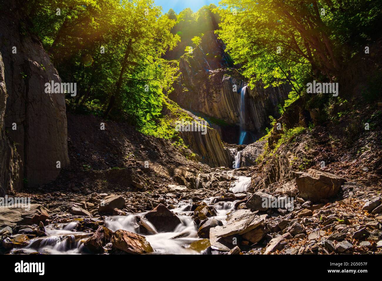 Azerbaijan mountain waterfall rocky hi-res stock photography and images ...