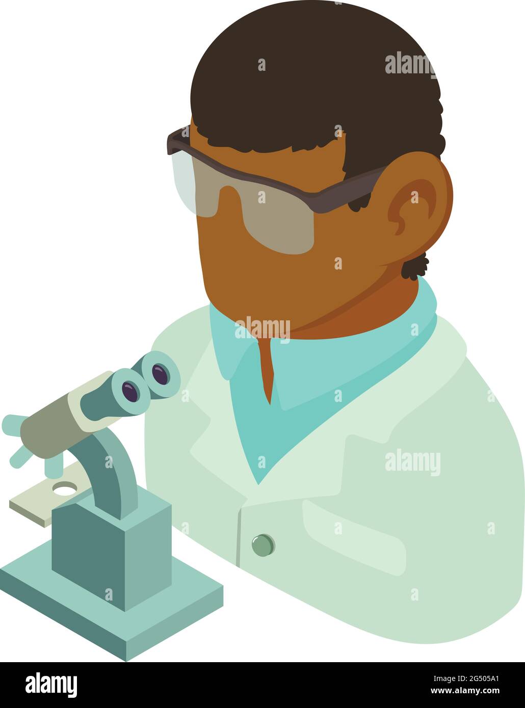 Research laboratory icon isometric vector. Male doctor work with ...