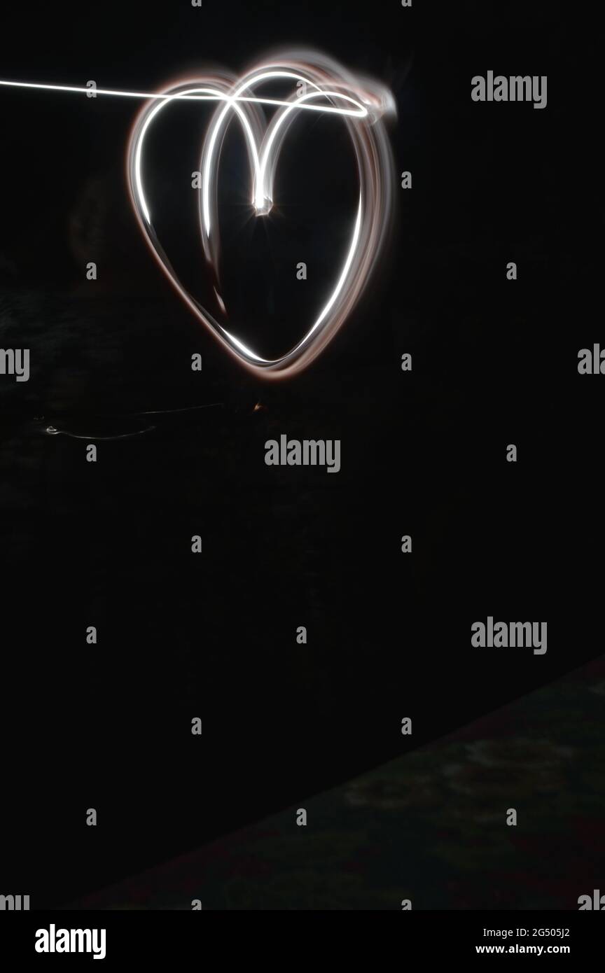 light painting heart Stock Photo - Alamy