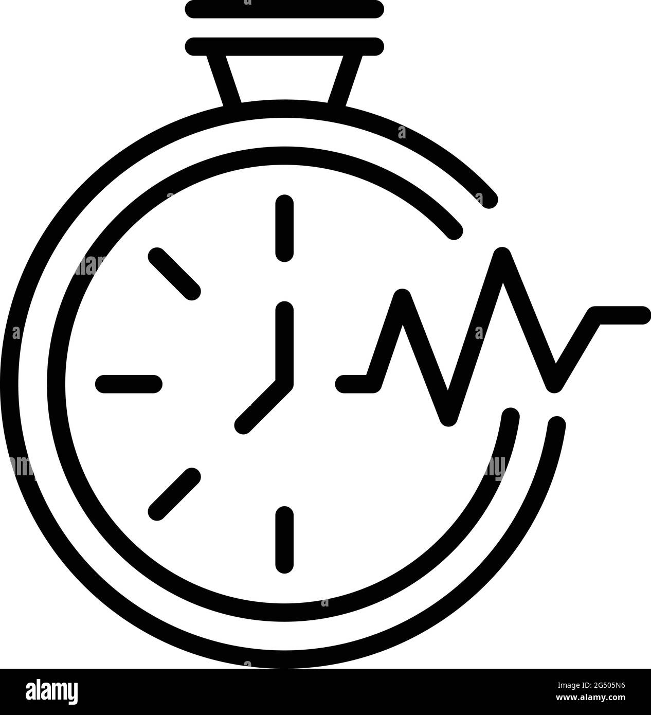 Late work stopwatch icon. Outline Late work stopwatch vector icon for ...
