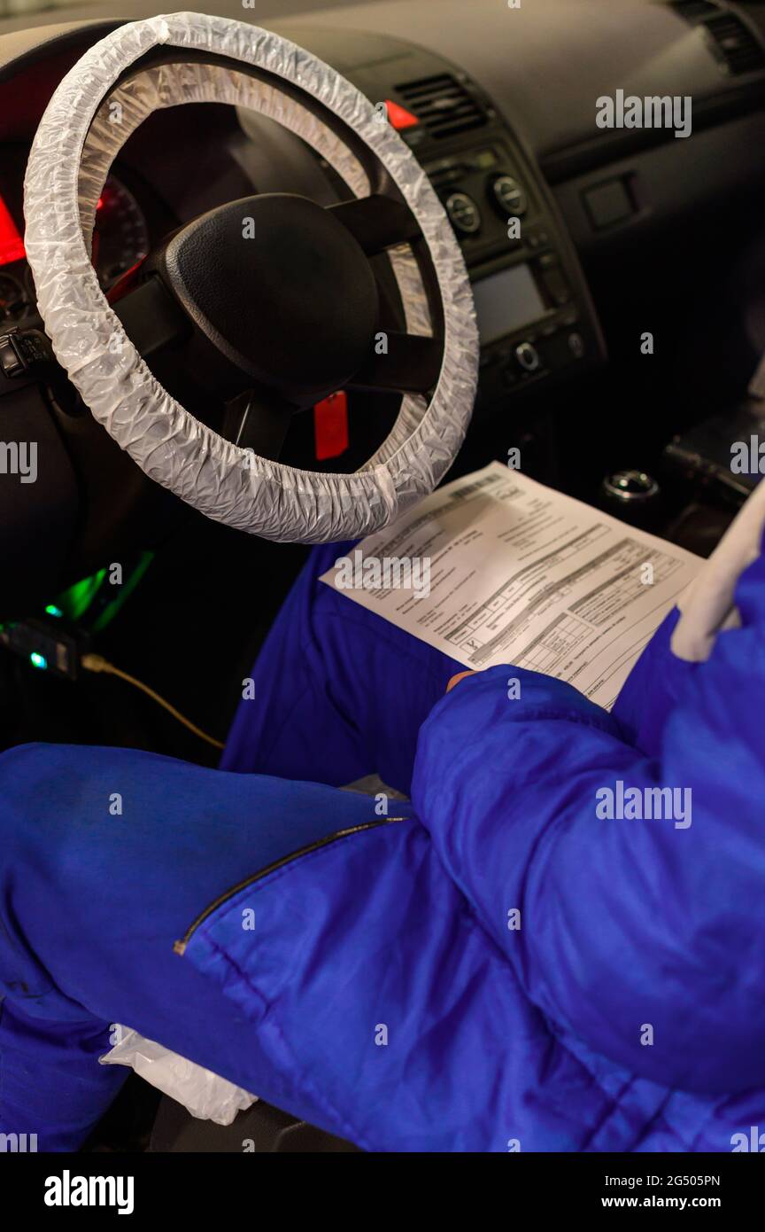 Computer diagnostics of the onboard computer in the car in a car ...