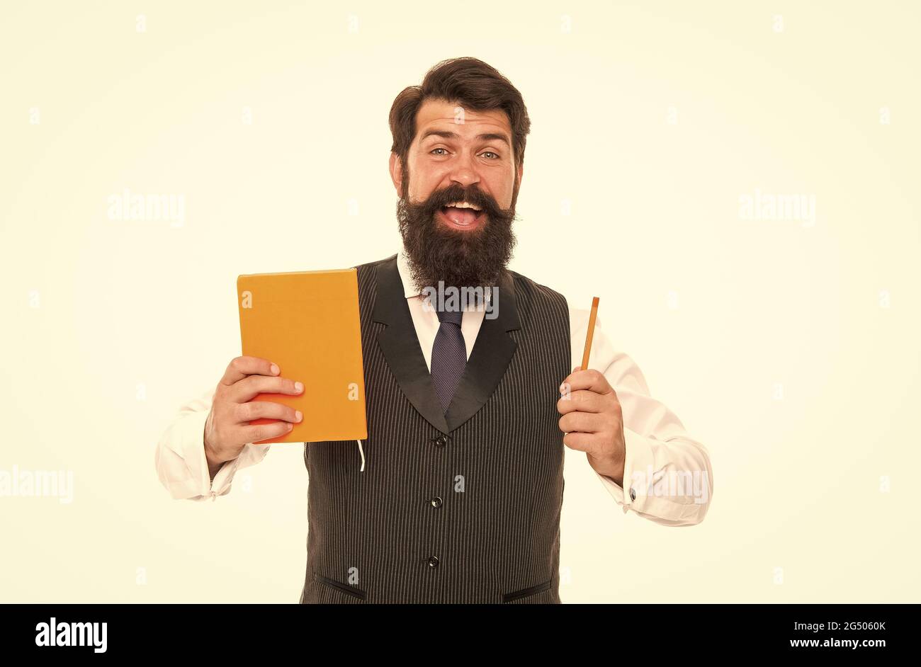 School with all necessary things. Happy hipster hold encyclopedia and ...