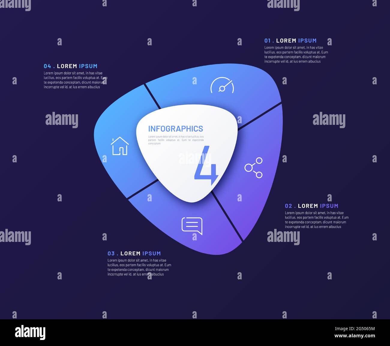 Vector circular infographic template in the form of abstract shape ...