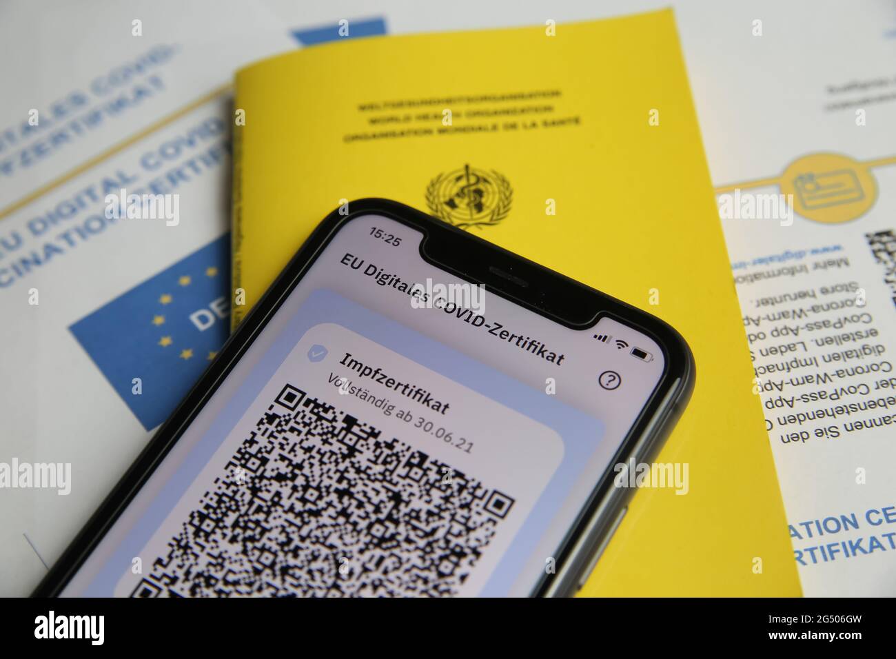 Viersen, Germany - June 24. 2021: Closeup of mobile phone screen with ...