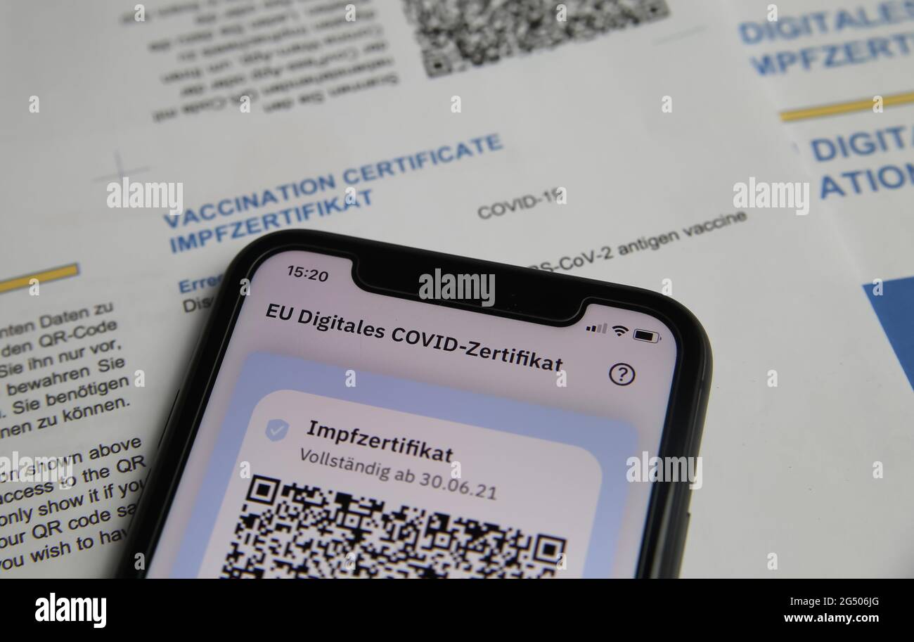 Viersen, Germany - June 24. 2021: Closeup of mobile phone screen with ...
