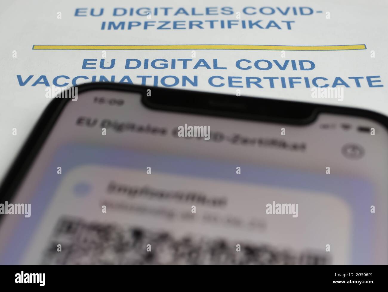 Viersen, Germany - June 24. 2021: Closeup of mobile phone screen with ...