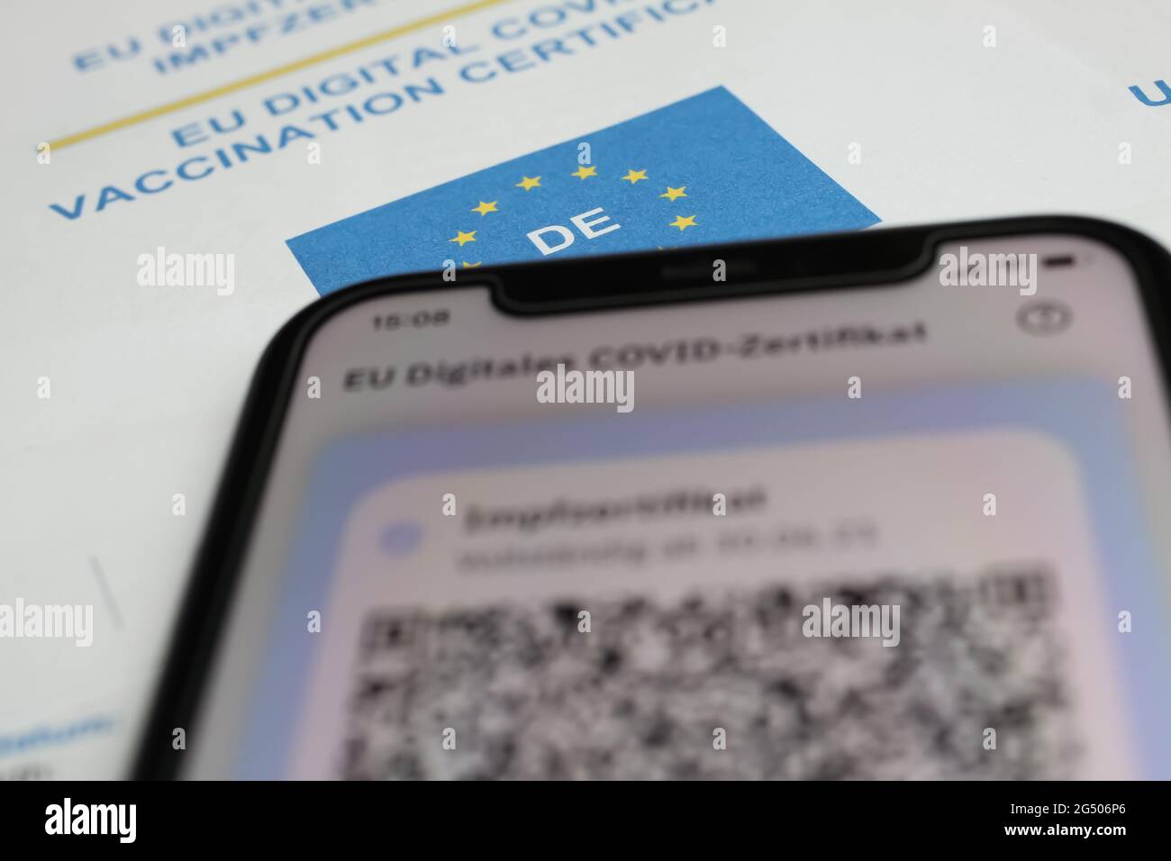 Viersen, Germany - June 24. 2021: Closeup of mobile phone screen with ...