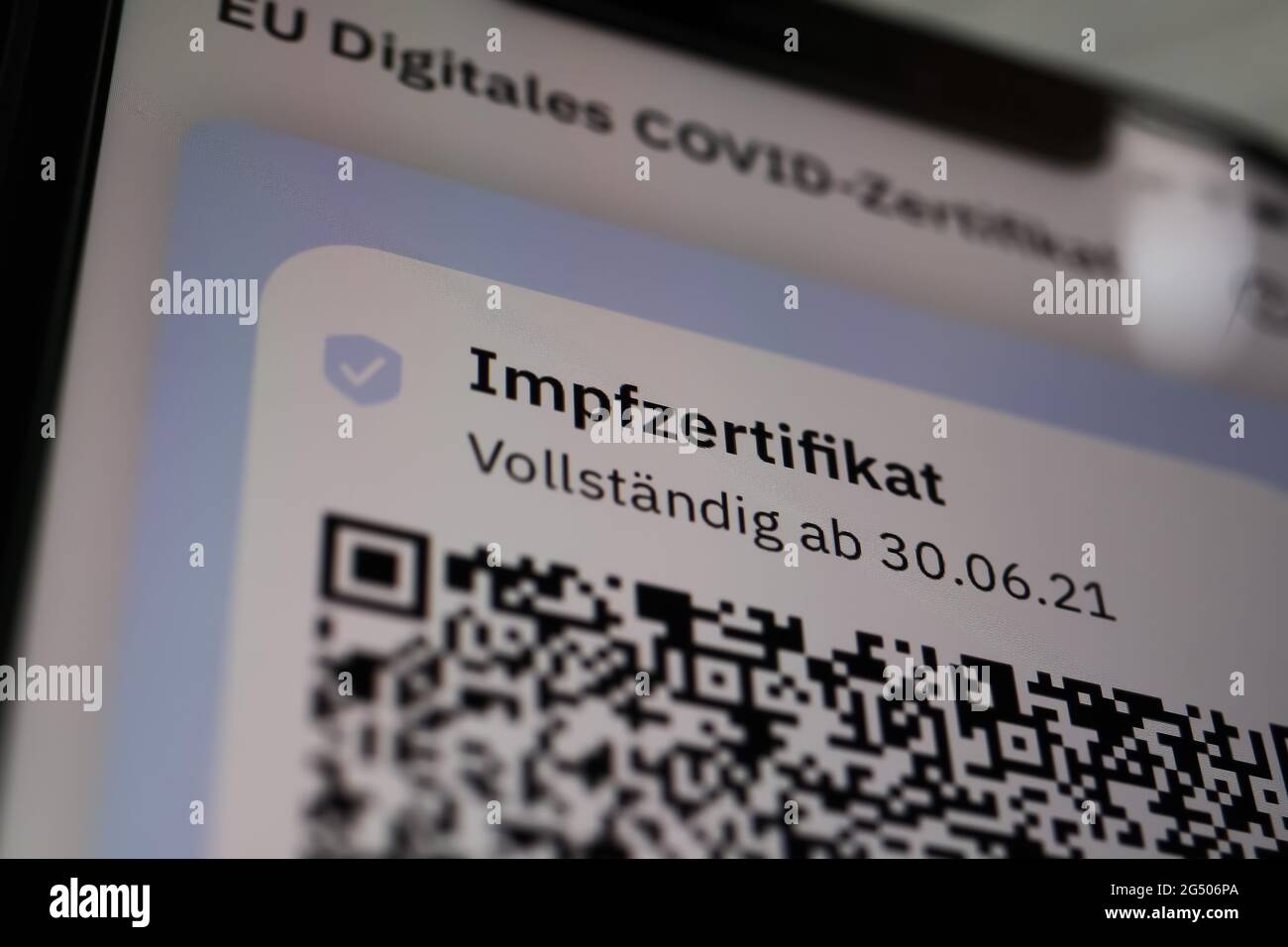 Viersen, Germany - June 24. 2021: Closeup of mobile phone screen with ...