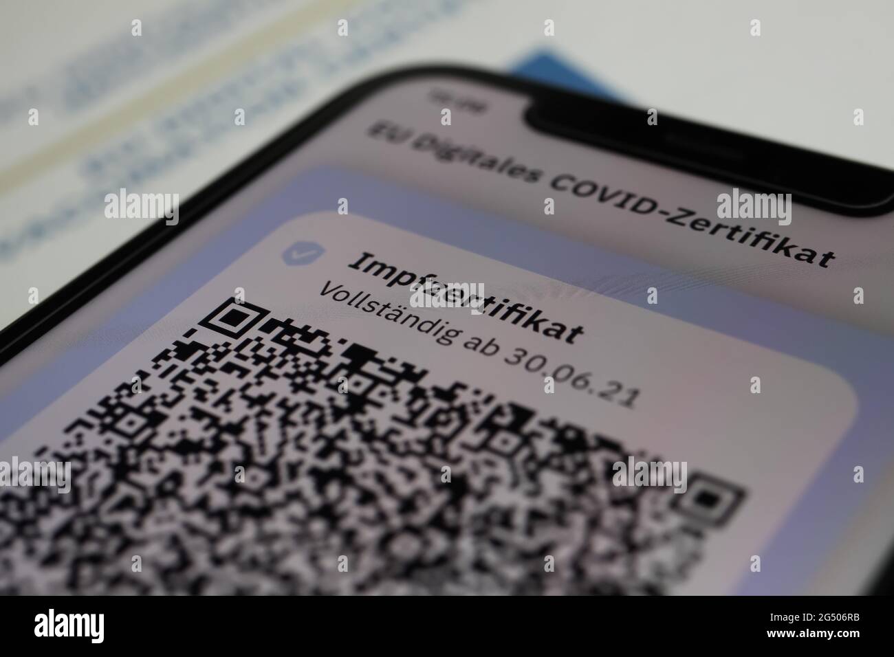 Viersen, Germany - June 24. 2021: Closeup of mobile phone screen with ...