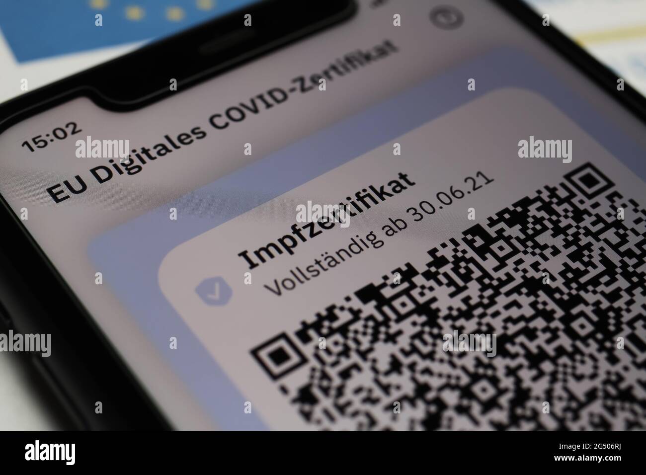 Viersen, Germany - June 24. 2021: Closeup of mobile phone screen with ...