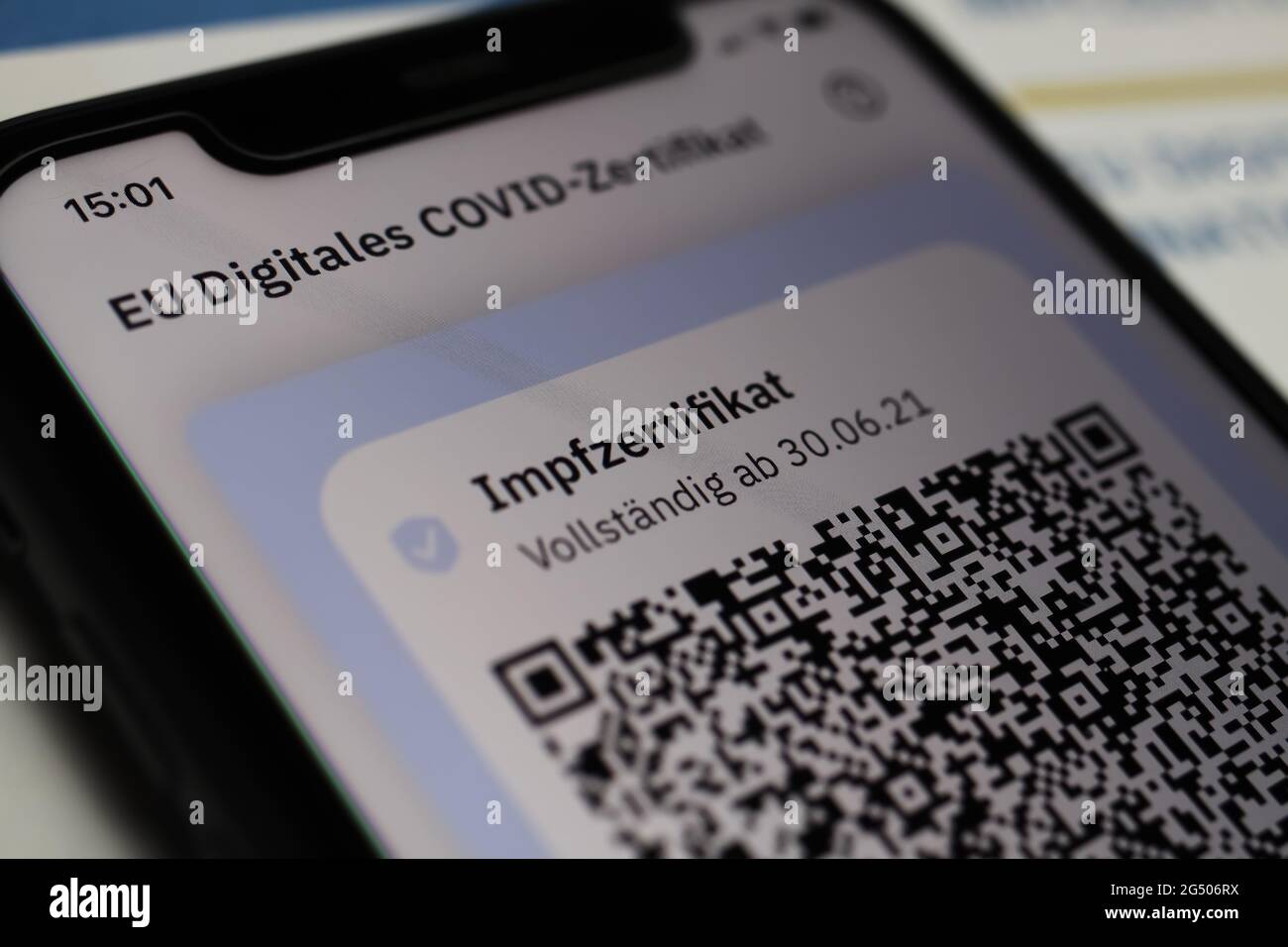 Viersen, Germany - June 24. 2021: Closeup of mobile phone screen with ...