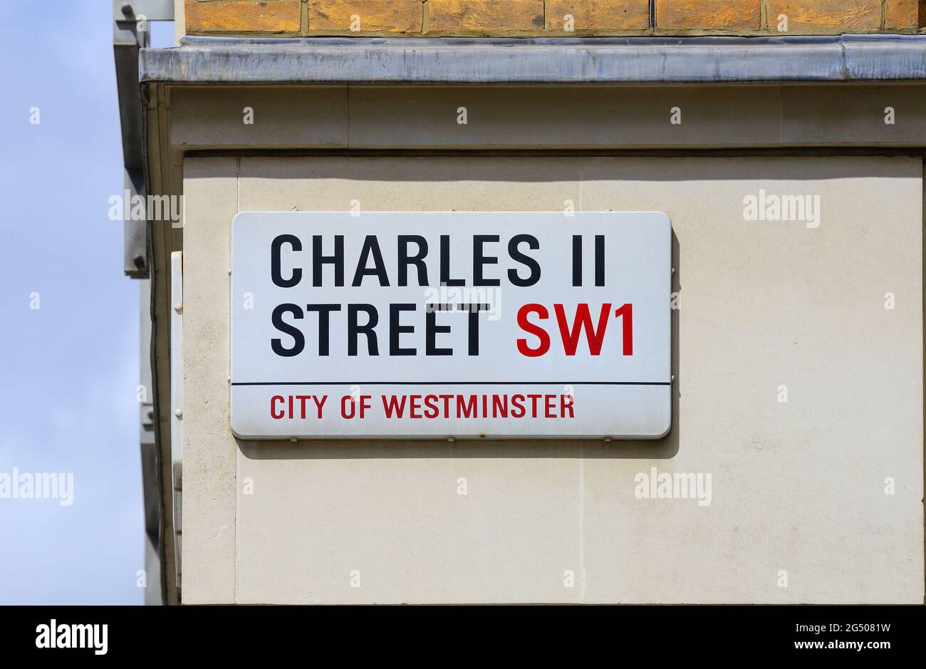 London, England, UK. Street sign: Charles II Street, SW1 Stock Photo ...