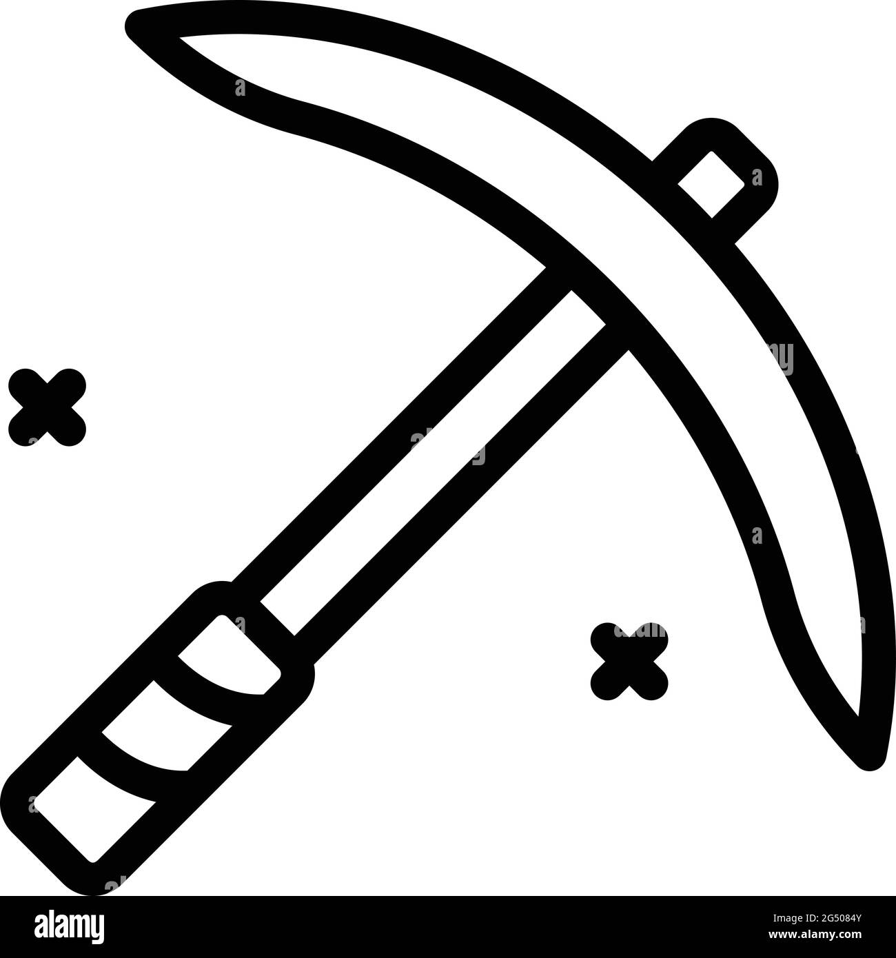 Expedition pick axe icon. Outline Expedition pick axe vector icon for ...