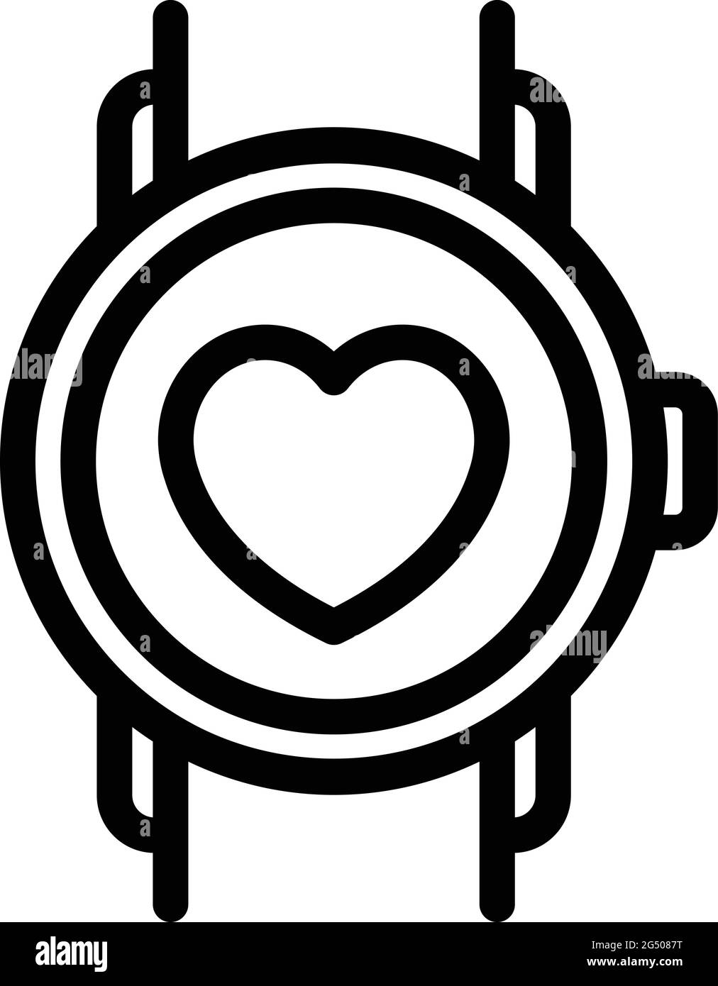 Runner app heart rate icon. Outline Runner app heart rate vector icon ...