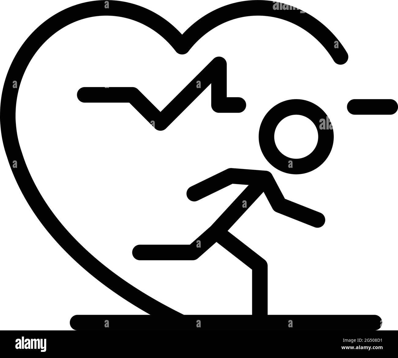 Runner heart rate icon. Outline Runner heart rate vector icon for web ...
