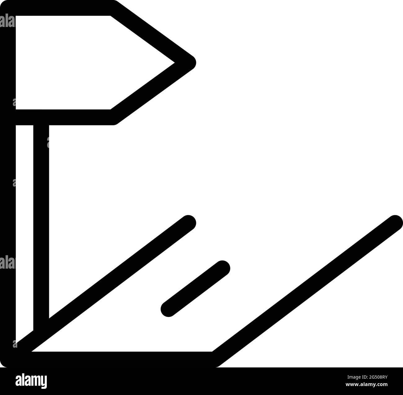 Runner route flag icon. Outline Runner route flag vector icon for web ...