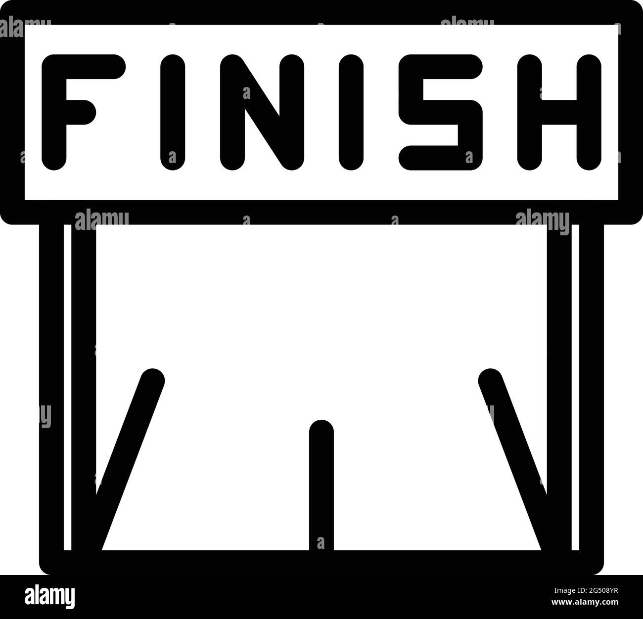 Finish banner line icon. Outline Finish banner line vector icon for web ...