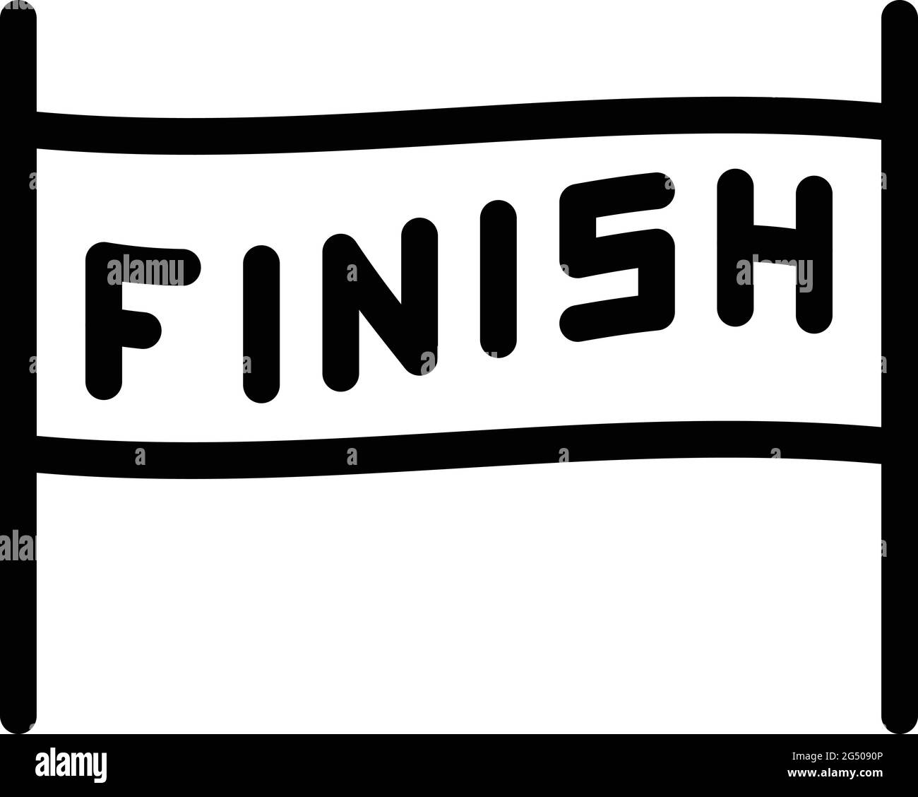 Finish banner icon. Outline Finish banner vector icon for web design ...