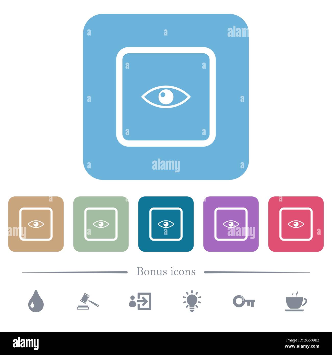 Preview object white flat icons on color rounded square backgrounds. 6 ...