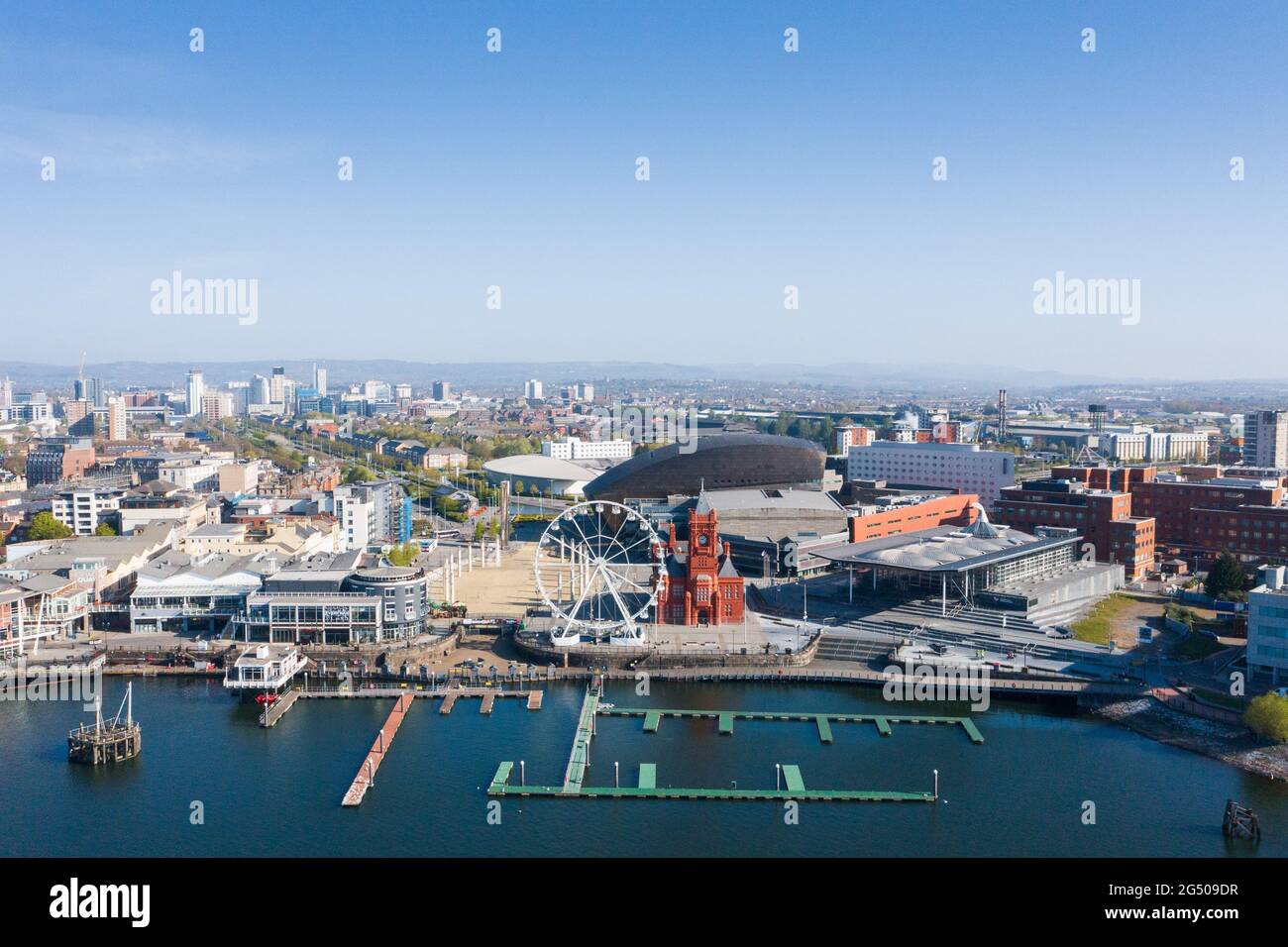 An aerial view of Mermaid Quay, Cardiff Bay, in Cardiff, Wales, United ...
