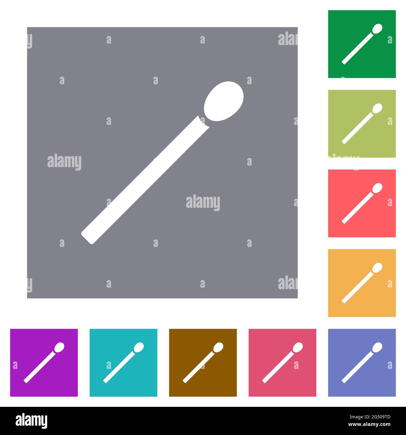 Matchstick flat icons on simple color square backgrounds Stock Vector ...