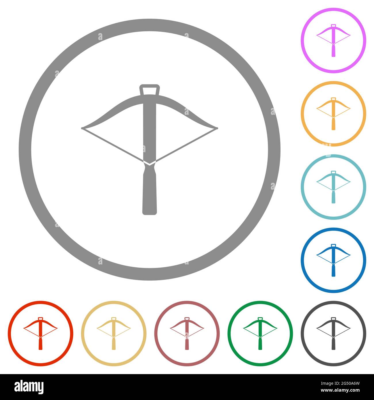 Crossbow flat color icons in round outlines on white background Stock Vector Image & Art - Alamy