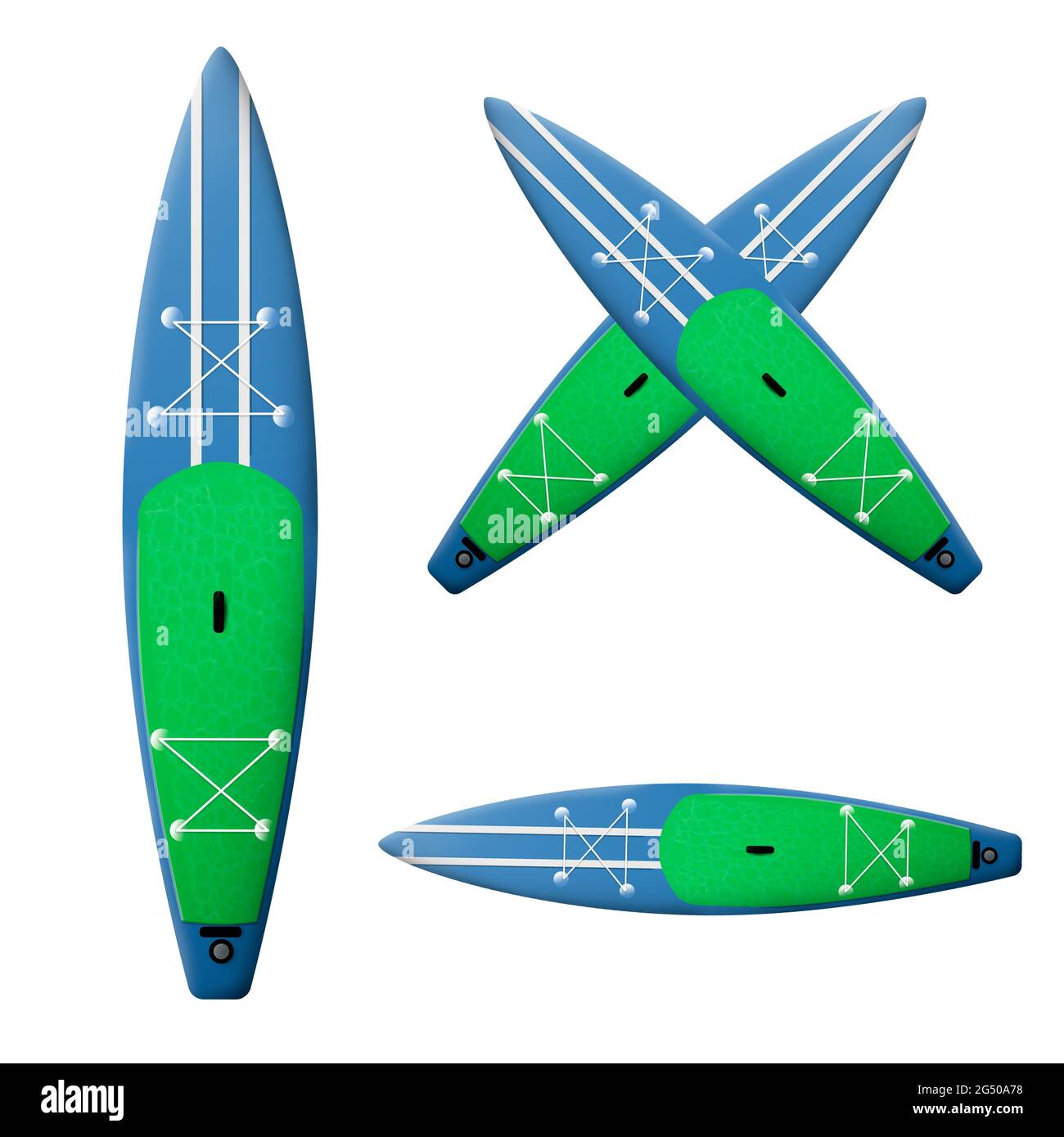 inflatable paddle board on a white background Stock Photo - Alamy