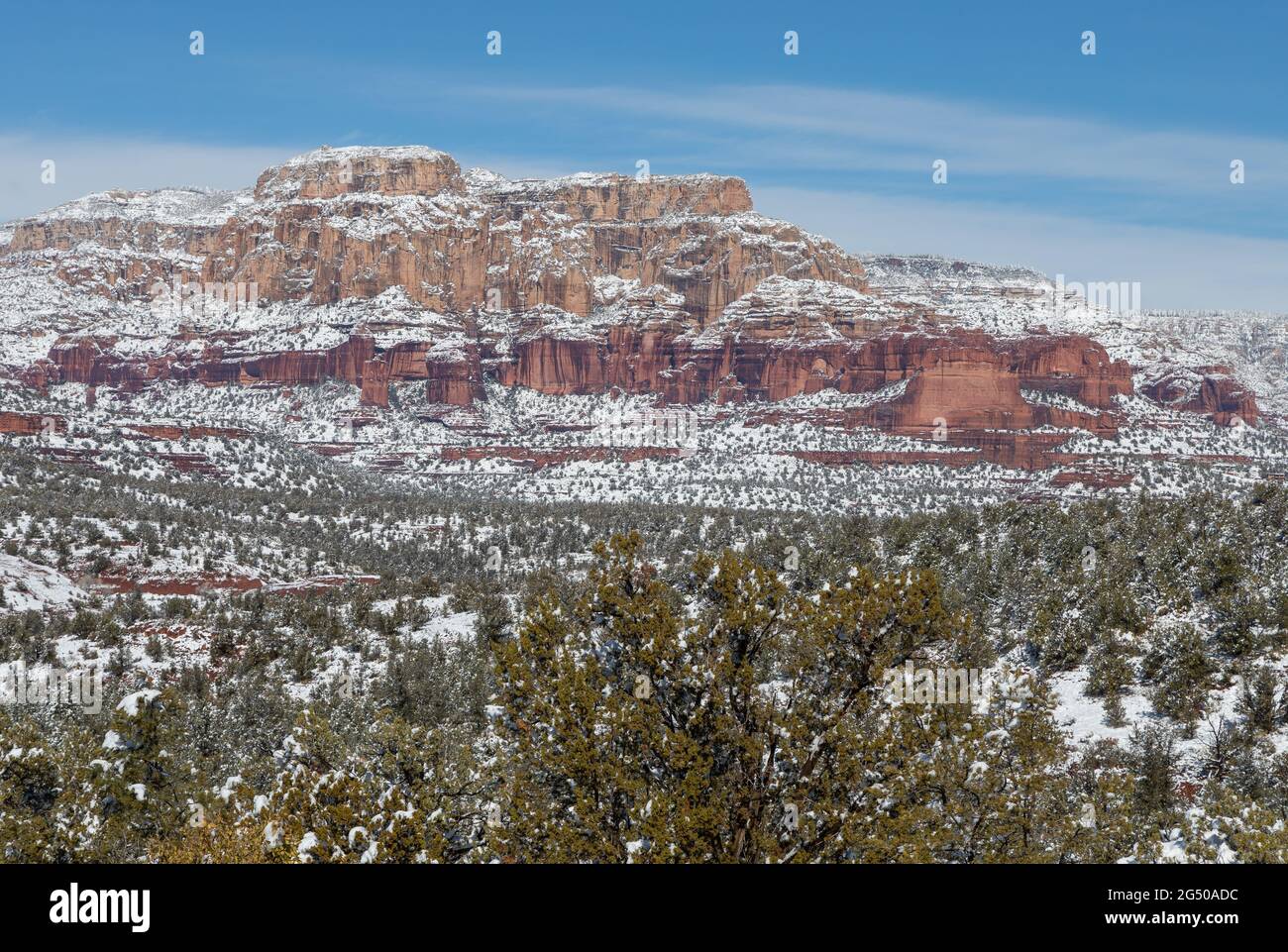 Snow Covered Winter Landscape in Sedona Arizona Stock Photo - Alamy
