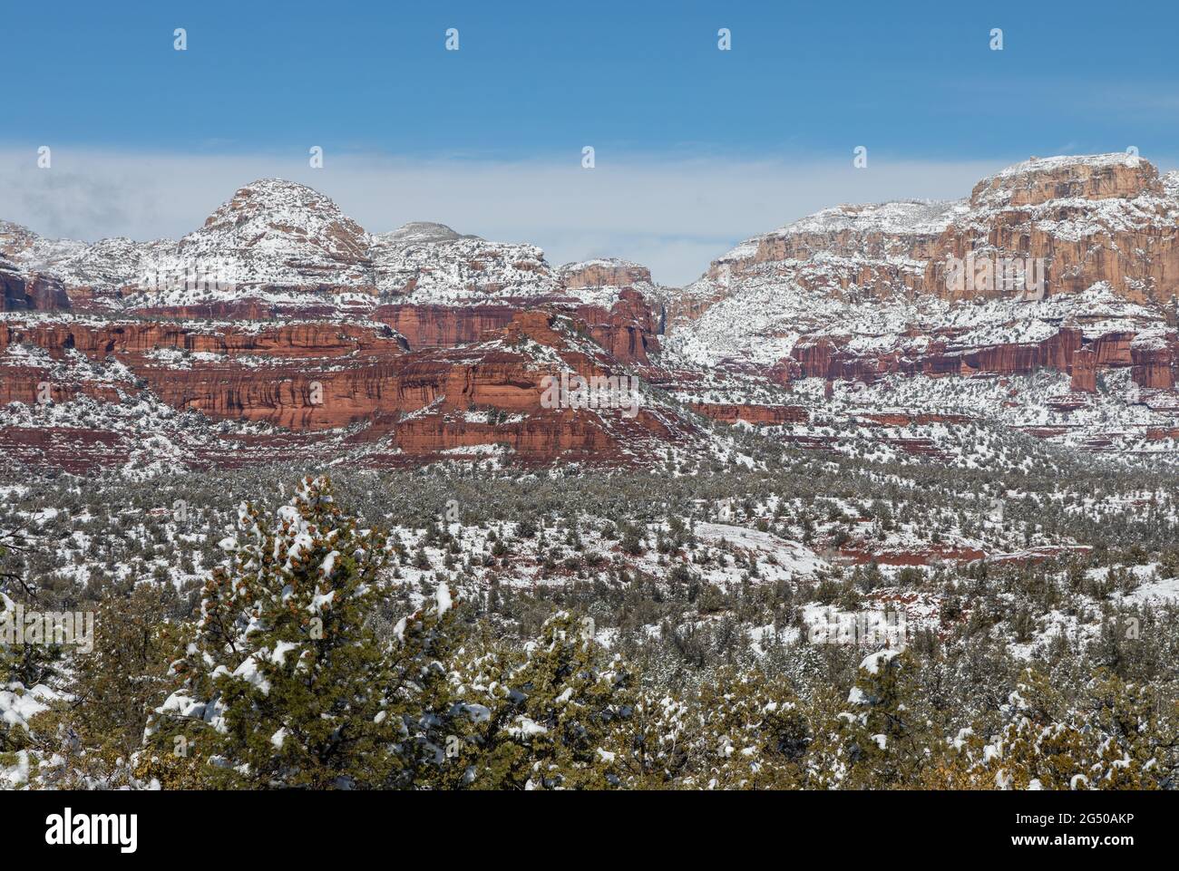 Snow Covered Winter Landscape in Sedona Arizona Stock Photo - Alamy