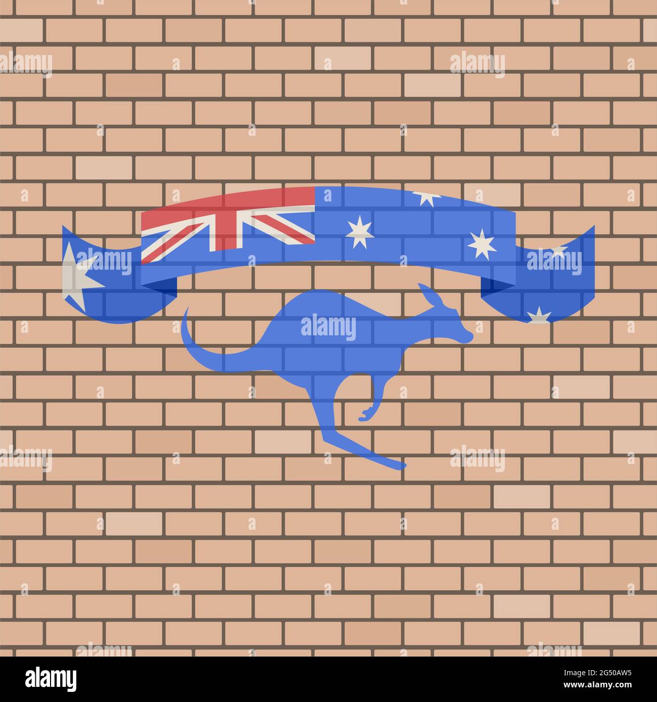 australian ribbon illustration in brick wall Stock Vector Image & Art ...
