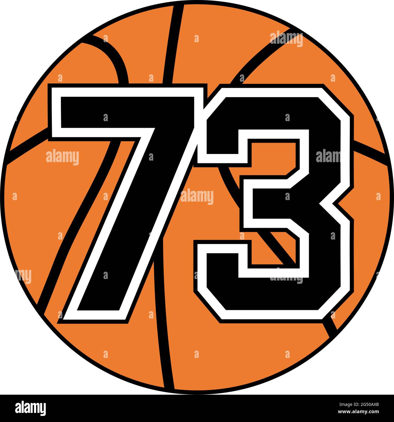 ball of basketball symbol with number 73 Stock Vector Image & Art - Alamy