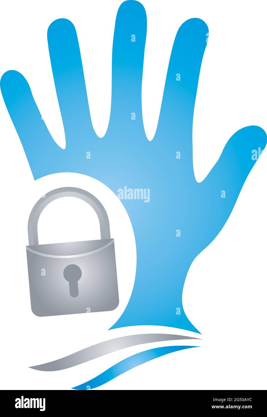 Lock and hand icon Stock Vector Image & Art - Alamy