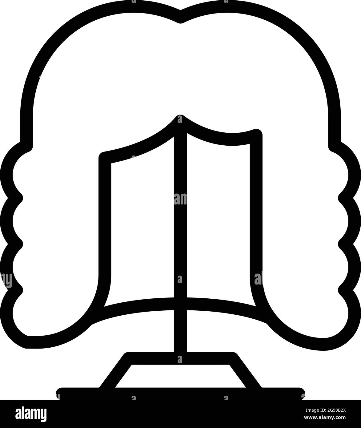 Style wig icon. Outline Style wig vector icon for web design isolated ...