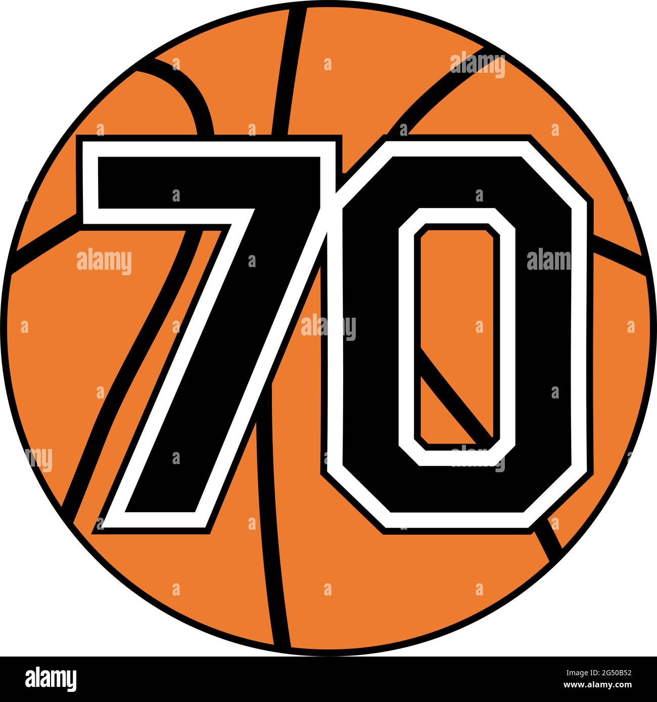 ball of basketball symbol with number 70 Stock Vector Image & Art - Alamy
