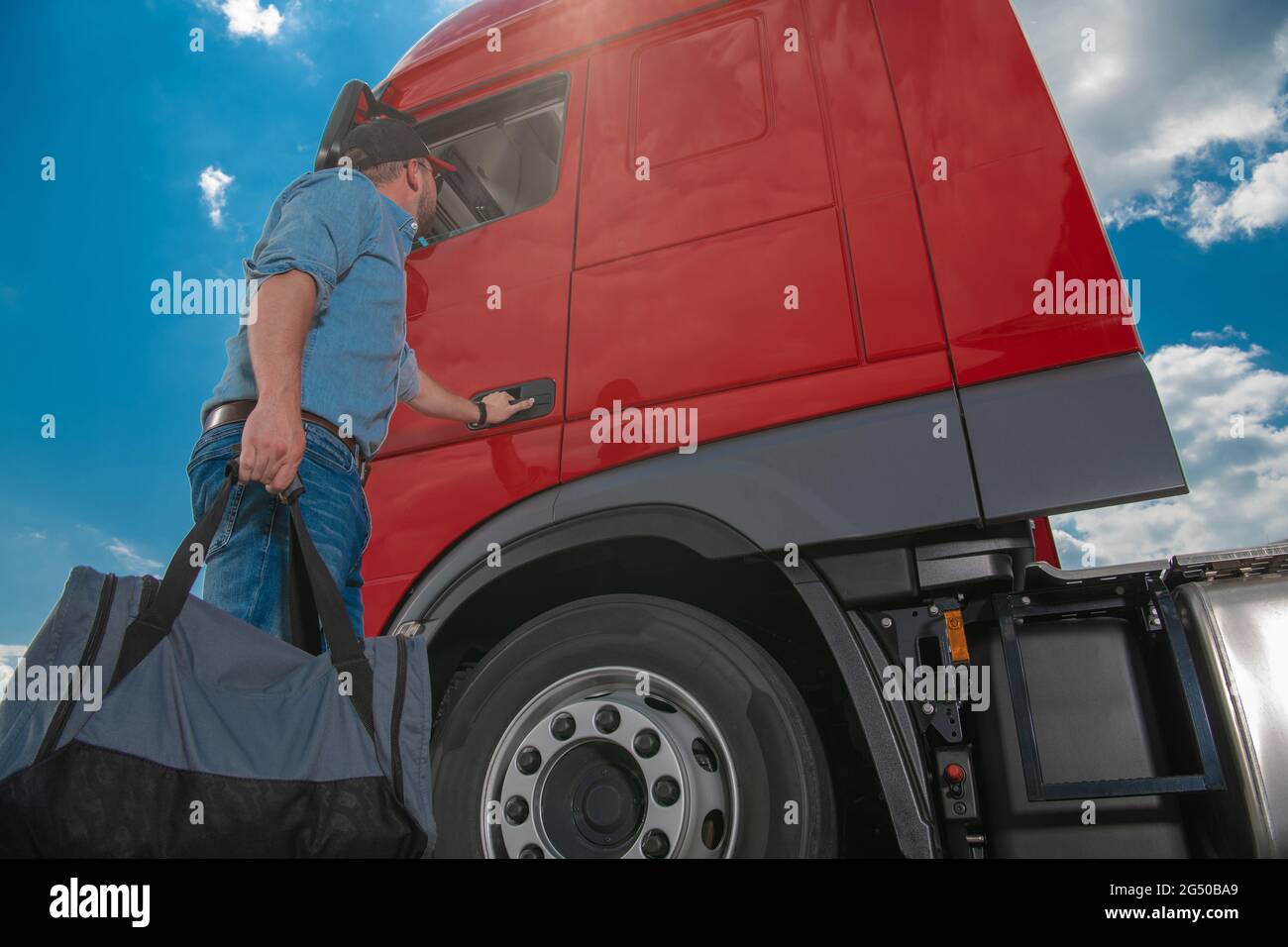 Euro Semi Truck Driver Going For Another Long Haul Across Europe ...