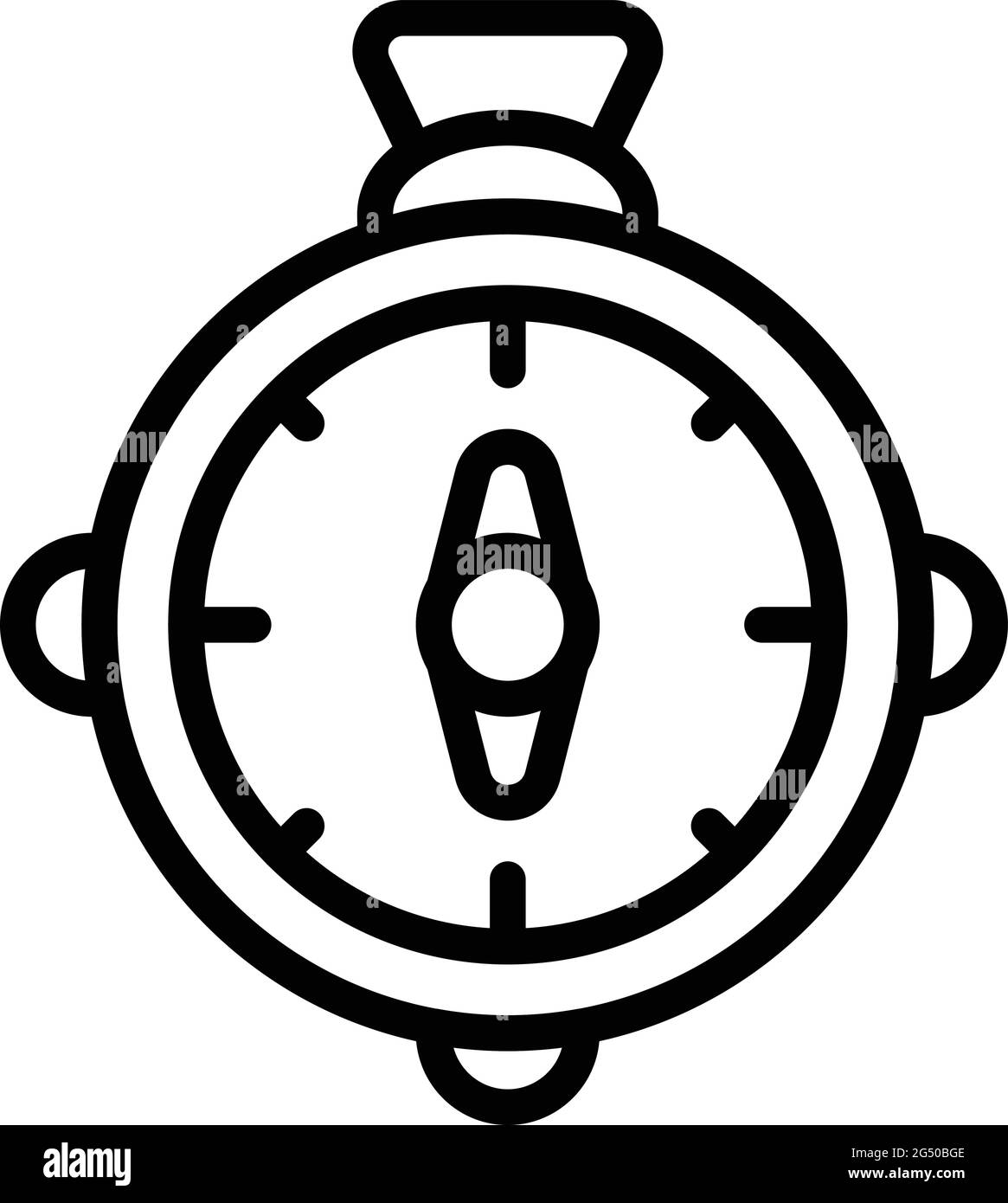 Campsite compass icon. Outline Campsite compass vector icon for web ...