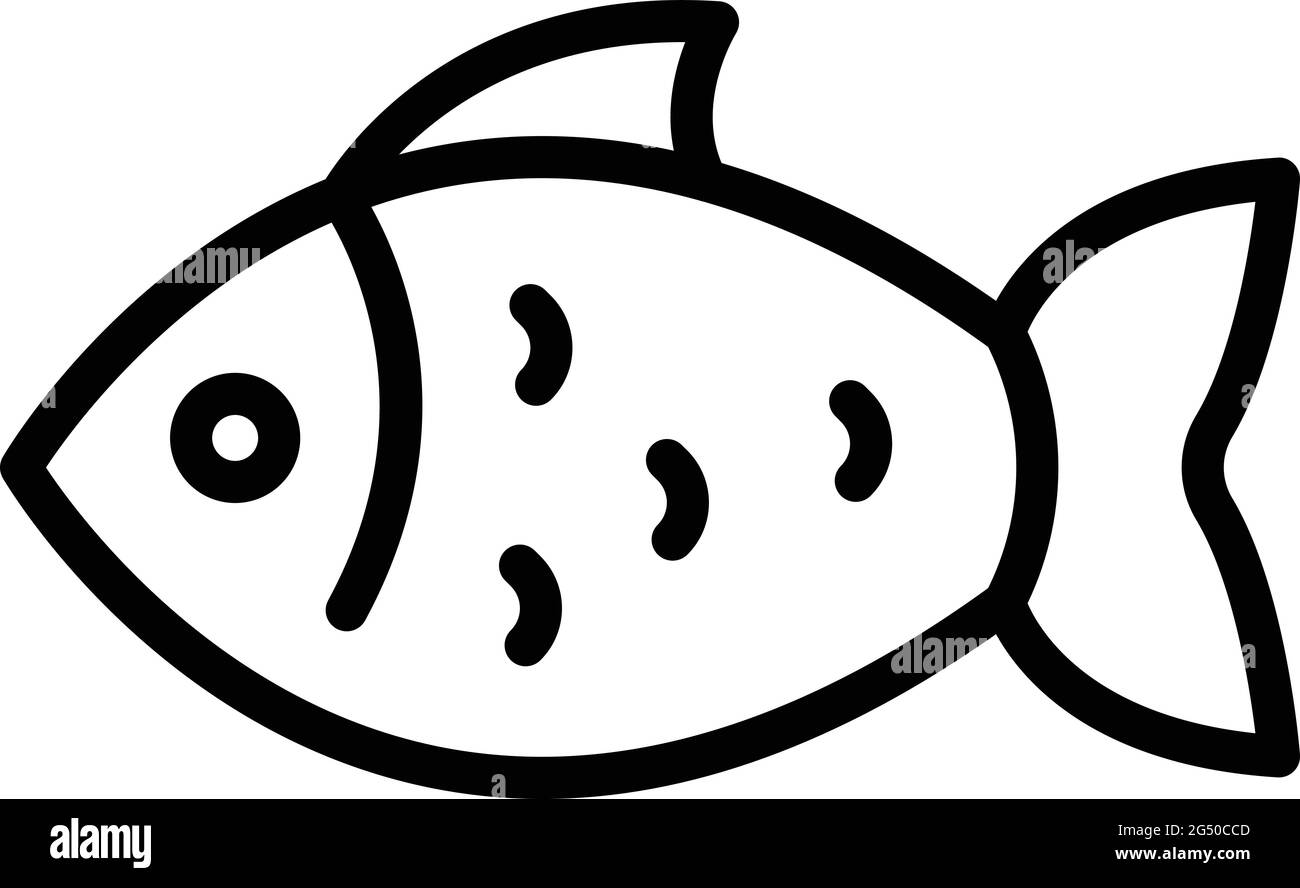 Campsite river fish icon. Outline Campsite river fish vector icon for ...
