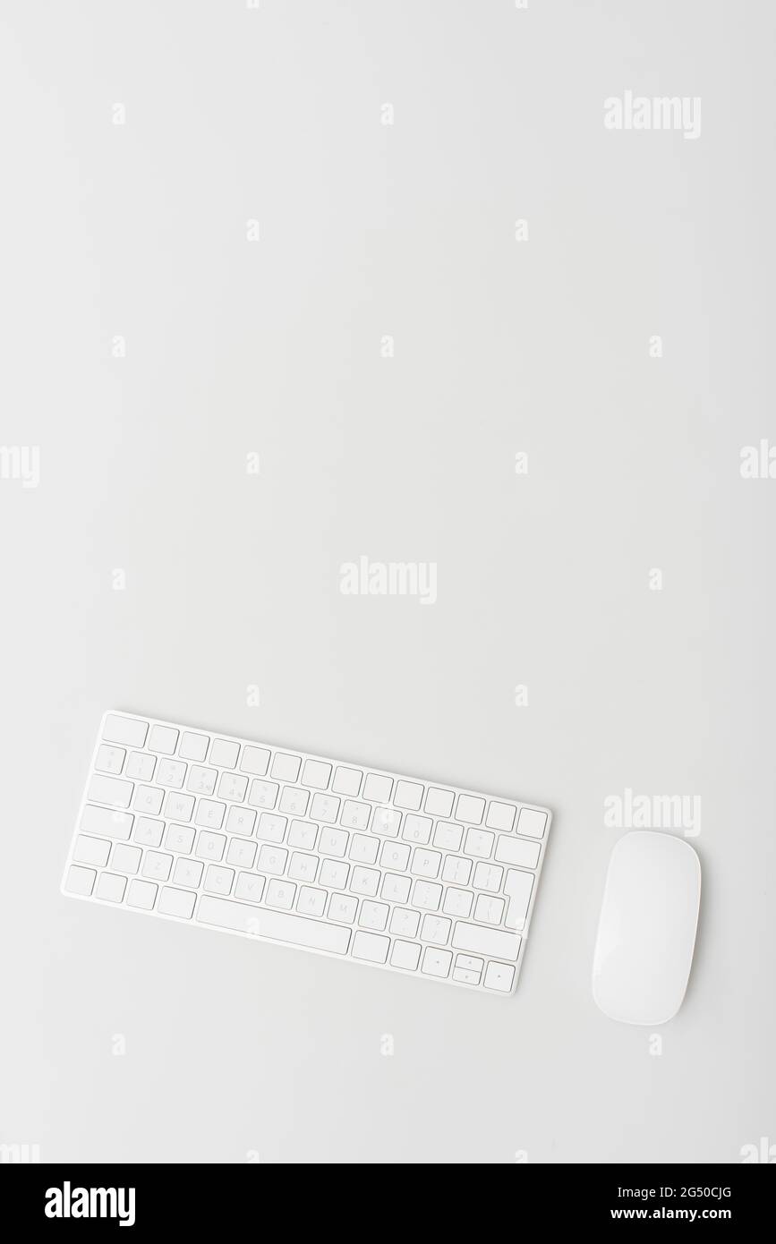 top view of computer mouse and keyboard isolated on white Stock Photo ...