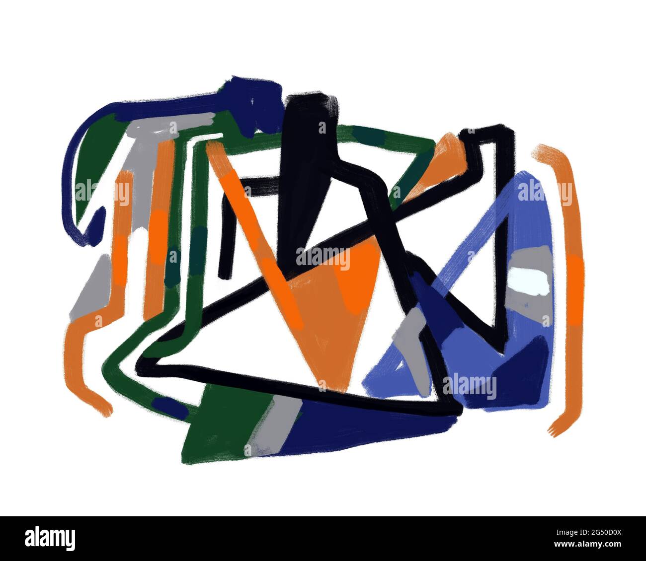 Cubic and abstract expressionism style artwork. Colorful shapes ...