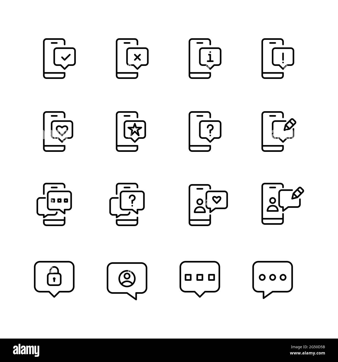 Message icons collection. Pixel perfect Stock Vector Image & Art - Alamy