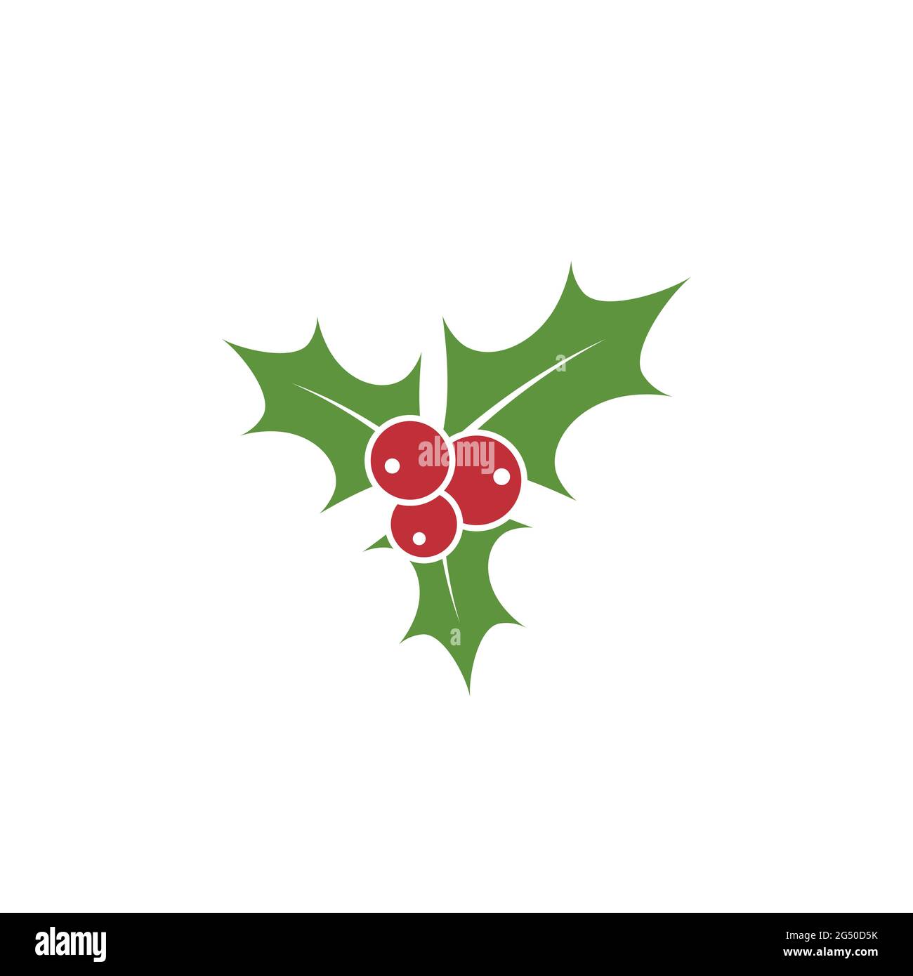 Holly berry flat icon. Christmas symbol vector illustration. holiday ...