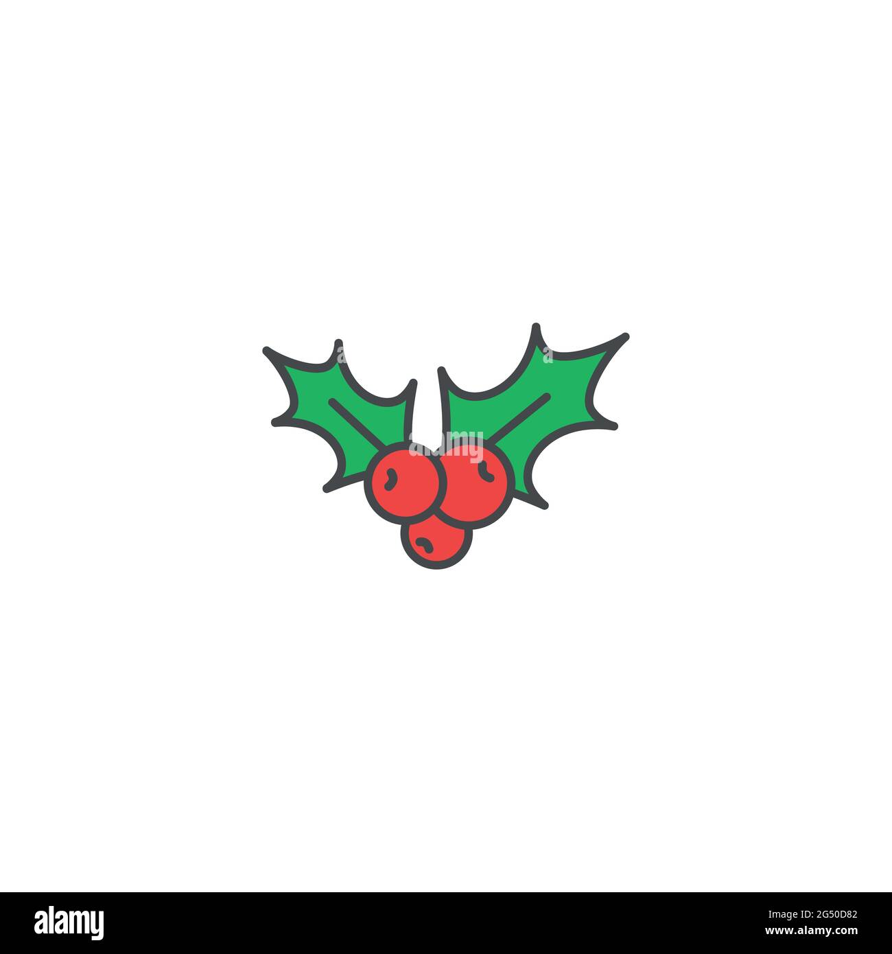 Holly berry flat icon. Christmas symbol vector illustration. holiday ...