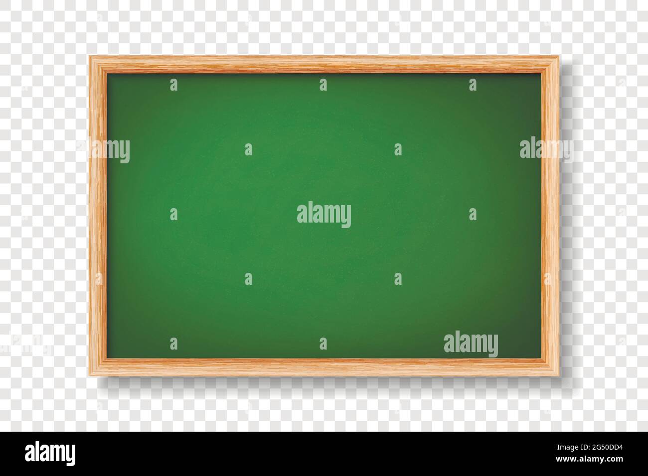Vector 3d Realistic Blank Green Chalkboard, Wooden Frame Closeup ...